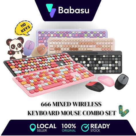 Mofii 666 2 4g Wireless Keyboard Mouse Set Combo Mixed Color Set For Pc Notebook Office Laptop