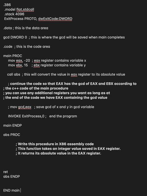 Solved The Following Main Procedure Calculates The Greatest