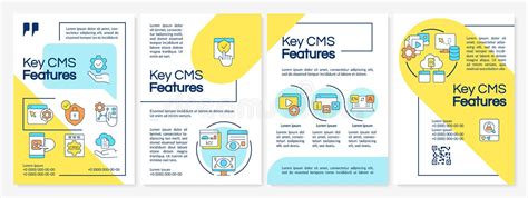 Cms Features Blue Brochure Template Stock Image Image Of Layout