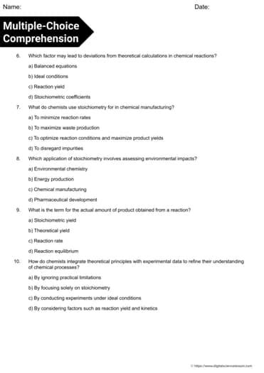 Balancing Chemical Equations And Mass Relationships By Digital Science Lesson