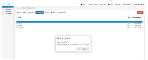 Creating A New Directory Whose Name Includes HTML Tags Results In Unintended Behavior Issue