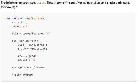 Solved The Following Function Accepts A Txt Filepath Chegg