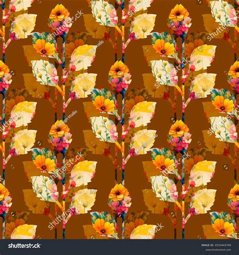 Abstrct Background Leaves Motifss Patterns Stock Illustration