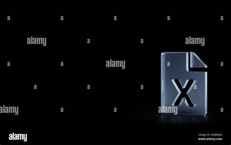 3d Rendering Of Frosted Glass Symbol Of Paper With Bent Corner And X