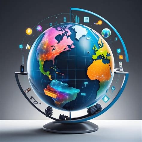 Symbol Of Globe With Social Connection Global Connectivity Icon Earth With Network Links