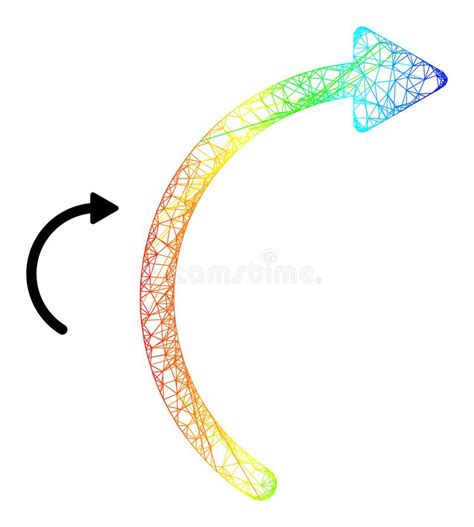 Net Rotate Right Web Mesh Icon With Spectral Gradient Stock Vector
