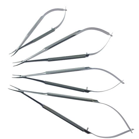 8types Stainless Steel Round Handle Needle Holder Straight Curved Needle Holding Forceps