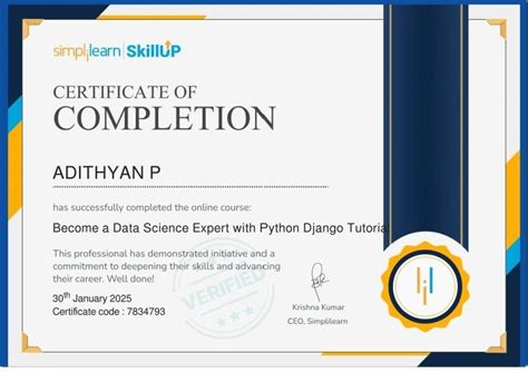 Django Python Webdevelopment Datascience Learning Simplilearn Adithyan P