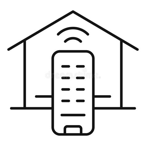 Smart House Remote Control Icon Outline Style Stock Vector Illustration Of Management