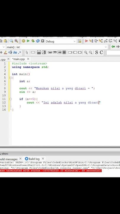 contoh penggunaan statement if else dalam c shortsvideo cpp youtube