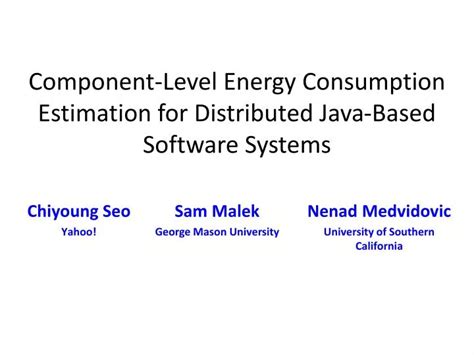 ppt component level energy consumption estimation for distributed