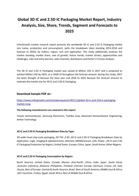 Ppt 3d Ic And 2 5d Ic Packaging Global Market Report Powerpoint