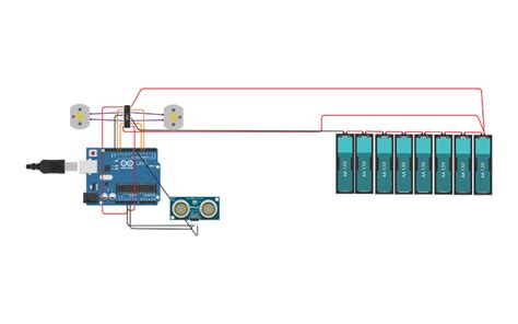 Circuit Design Obstacle Avoidance Bot Tinkercad