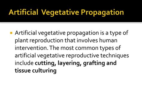 Vegetative Propagation Artificial And Natural Pptx