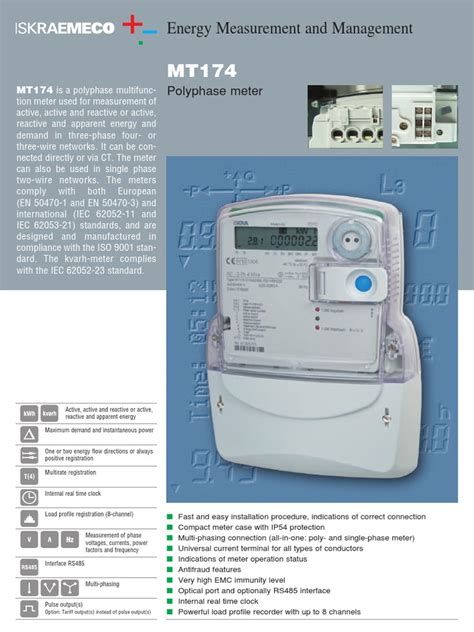 Mt174 Polyphase Meter Electric Power Electromagnetism