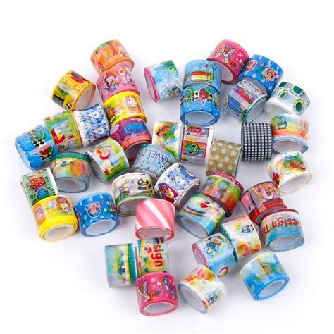 미니 만화 와시 롤 Diy 장식 스크랩북 스티커 마스킹 테이프 Diy 스티커 라벨 카와이 10 개 신제품사무실 접착