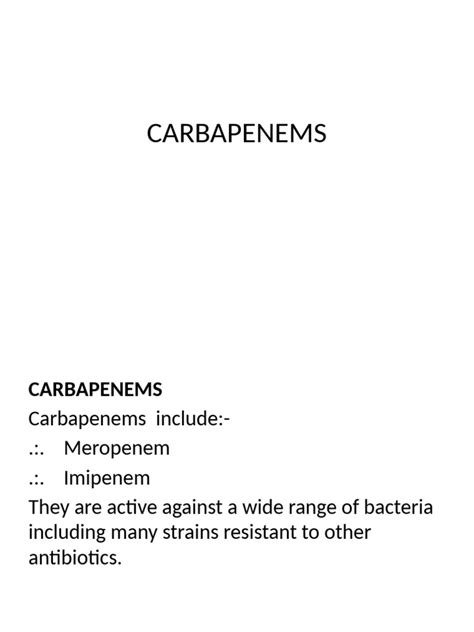 Carbapenems Three Pdf