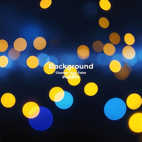 Psd Blue Bokeh Raining Light Blurry Lights Black Background Round