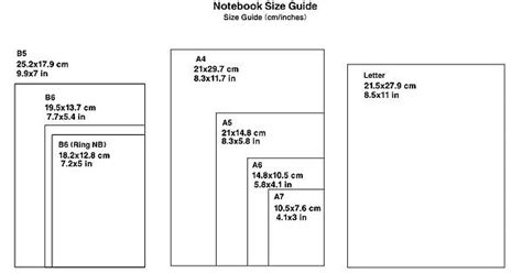 Notebook Sizes Metric And Us Album On Imgur