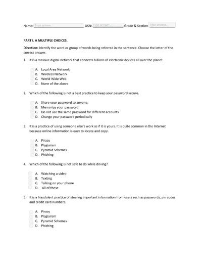 Computer Worksheets For Grade 4 4th Grade Computers Worksheets