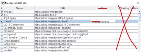 Manage Update Site Dialog Improve User Friendliness · Issue 94 · Imagejimagej Updater · Github