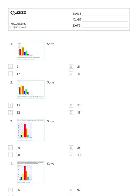 50 Histograms Worksheets For 6th Grade On Quizizz Free And Printable