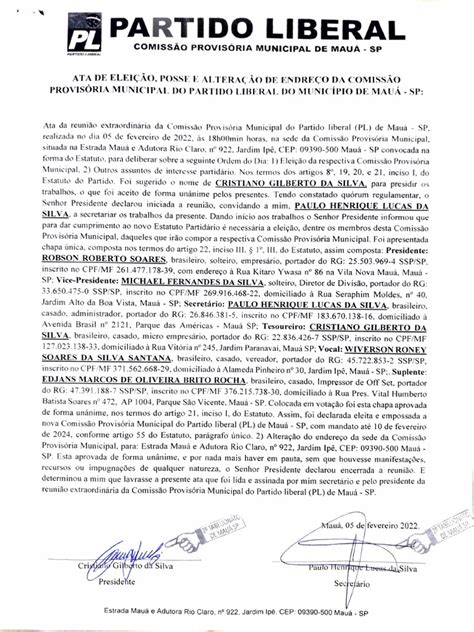 Ata De Eleição Da Comissão Provisória Municipal Bienio 2022 A 2024 Pdf