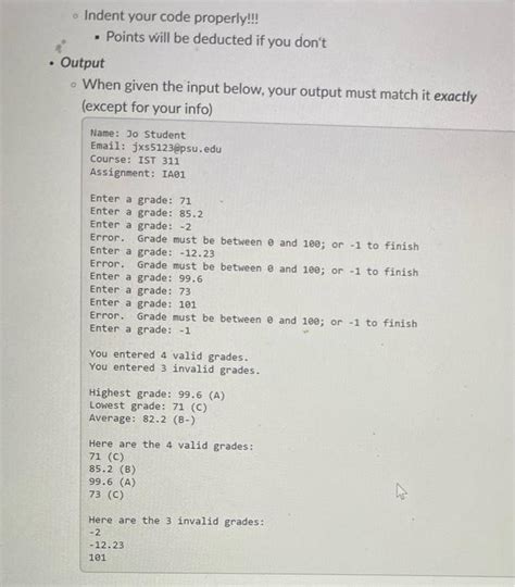 solved output your information see output section below