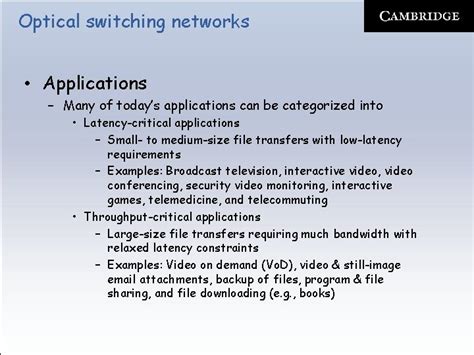 Optical Switching Networks Optical Switching Networks Optical Networks