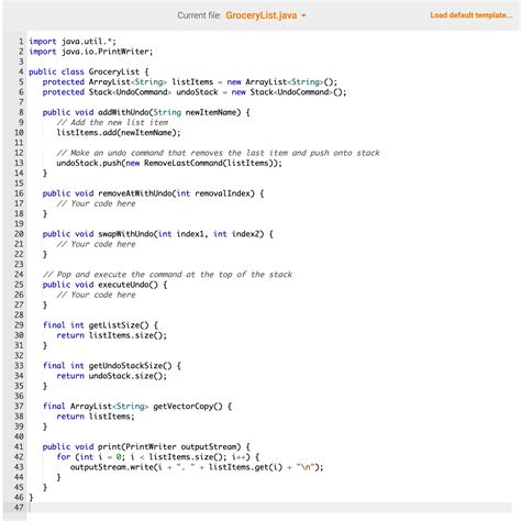 Solved In This Lab A Grocery List Editor With Undo