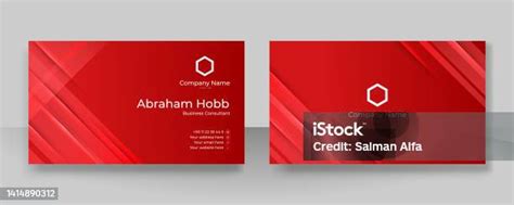 현대적인 세련된 레드 명함 벡터 디자인 창의적이고 깨끗한 명함 템플릿 기업 스타일의 고급 우아한 명함 배경 벡터 일러스트 레이 션 0명에 대한 스톡 벡터 아트 및 기타