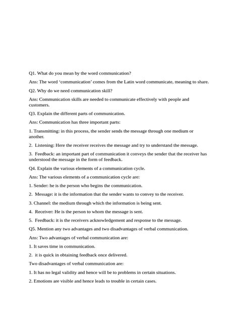 Communication Skill Pdf Communication Human Communication