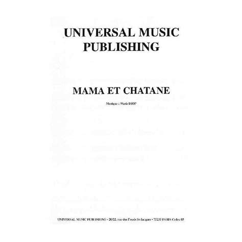 Mama Et Chatane Planète Partitions