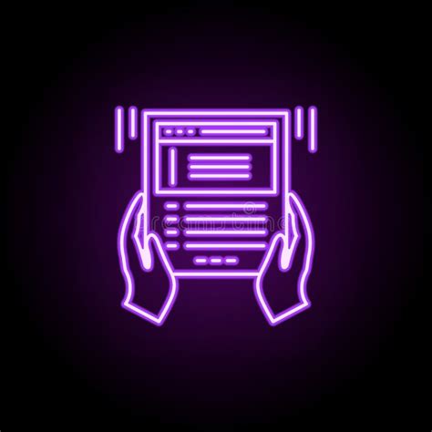 website project proposal icon elements of web development in neon
