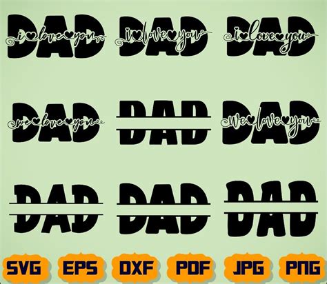 Dad Svg Bundle Father Svg Daddy Svg Dad Cut File Dad Etsy