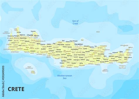 This Is A Detailed Map Of The Island Of Crete Greece The Map Is In A