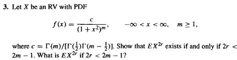 solved 3 let x be an rv with pdf f x 1 x2 mc −∞