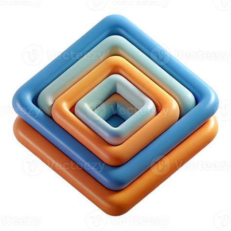 romantic dazzling abstract geometric pattern of nested squares single