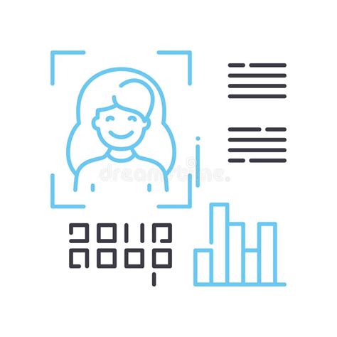 Biometric Data Line Icon Outline Symbol Vector Illustration Concept