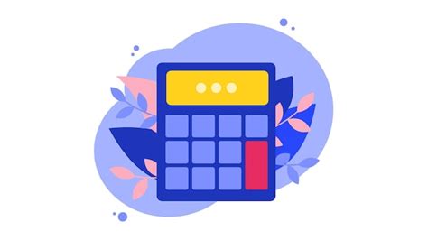 Premium Vector A Blue Calculator With A Red Button On The Front