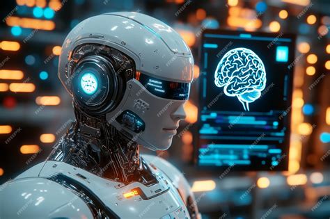 Cognitive Design Neural Design Electronic Brain And Neural Computing Humanoid Robot With Glowing