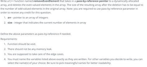 Solved Write A C Function Named RemoveEvenElement That Chegg Com