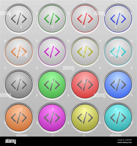 Set Of Programming Code Plastic Sunk Spherical Buttons Stock Vector Image Art Alamy