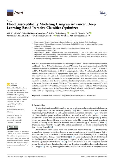 Pdf Flood Susceptibility Modeling Using An Advanced Deep Learning