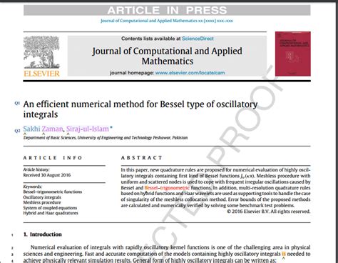 Pdf An Efficient Numerical Method For Bessel Type Of Oscillatory