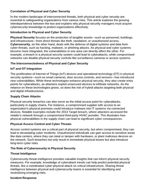 Correlation Of Physical And Cyber Security Pdf Computer Security