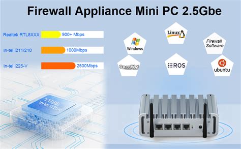 Firewall Software Mini Pc Router Server I225 2 5gbe Lan 4