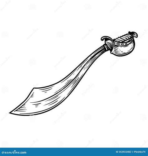 Vintage Sword Hand Drawn Sketch Vector Illustration Antique 270191163