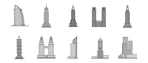 Building Outline Illustration Vector Set 25883766 Vector Art At Vecteezy