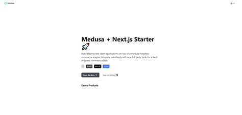Github Aviyelverse Medusa Nextjs Demo